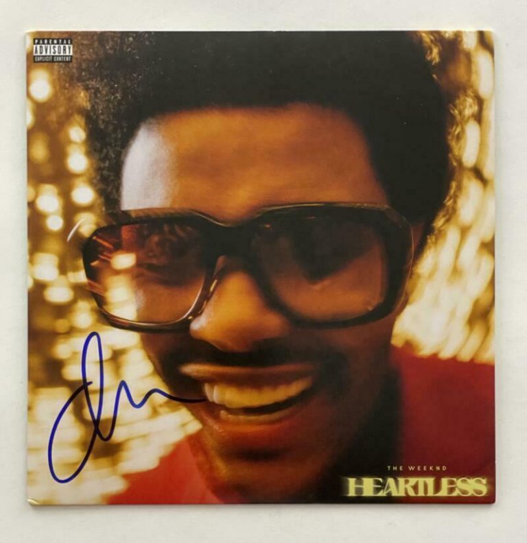 THE WEEKND SIGNED AUTOGRAPH 7" SINGLE ALBUM VINYL RECORD HEARTLESS ...