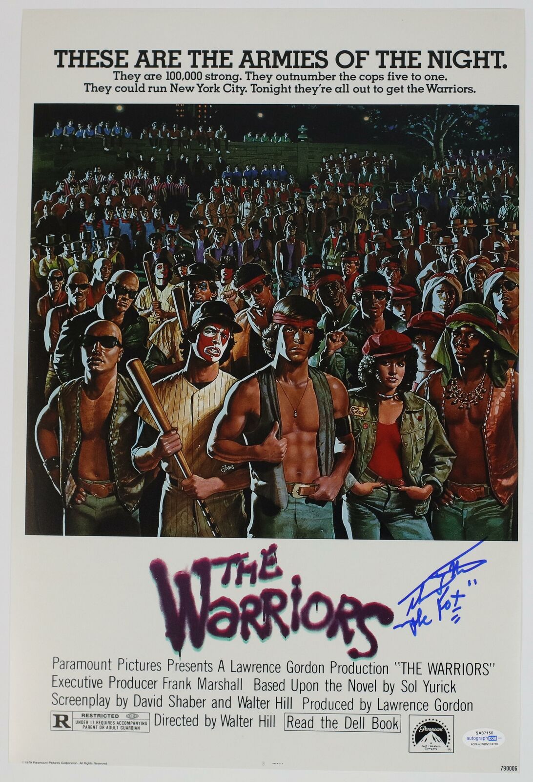 Thomas Waites "The Warriors" AUTOGRAPH Signed 'The Fox' 12x18 Poster ...