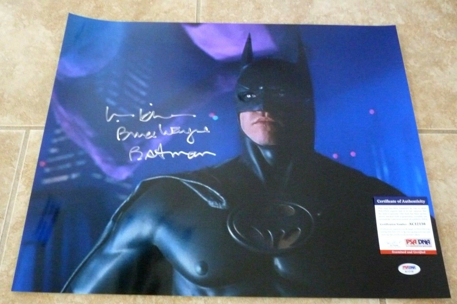 Val Kilmer Batman Bruce Wayne Signed Autographed 16x20 Photo PSA ...