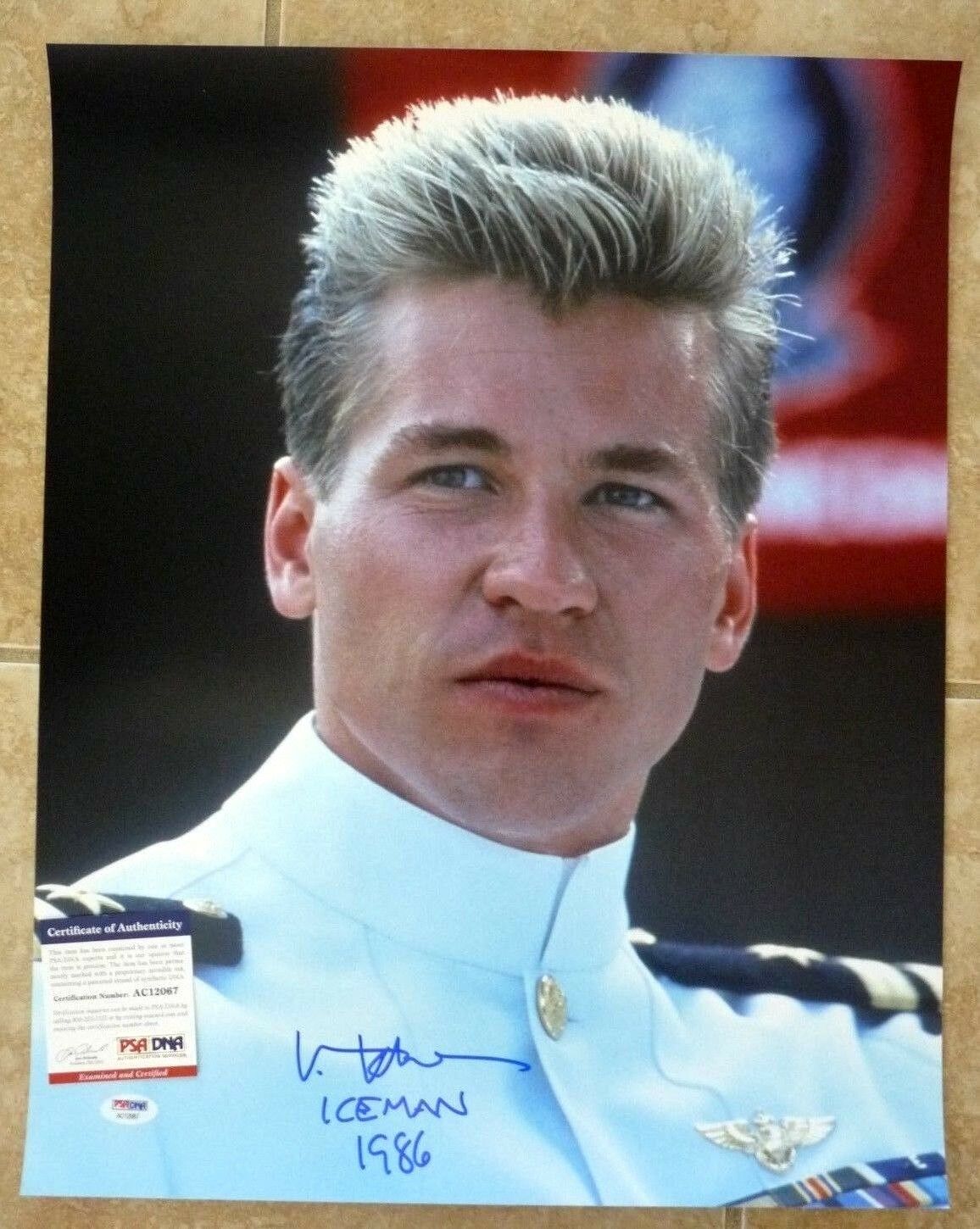 Val Kilmer Top Gun Iceman 1986 Signed Autographed 16x20 Photo PSA ...