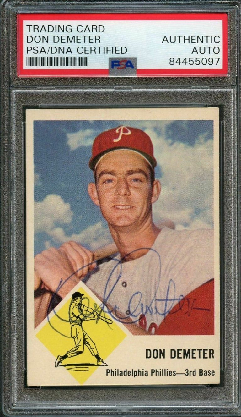 1963 Fleer #53 Don Demeter Signed Card PSA Slabbed Auto Phillies ...
