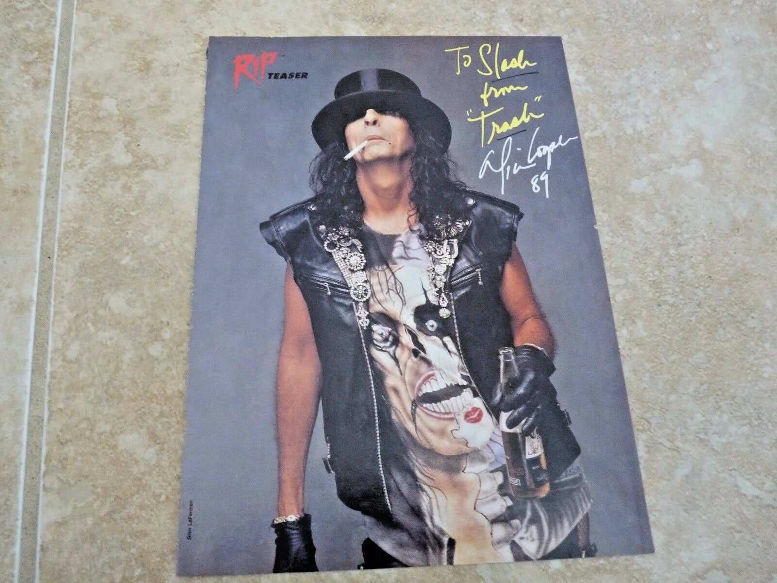 Alice Cooper 8x11 1989 Rip Magazine Page Photo TO SLASH GNR Guns ...