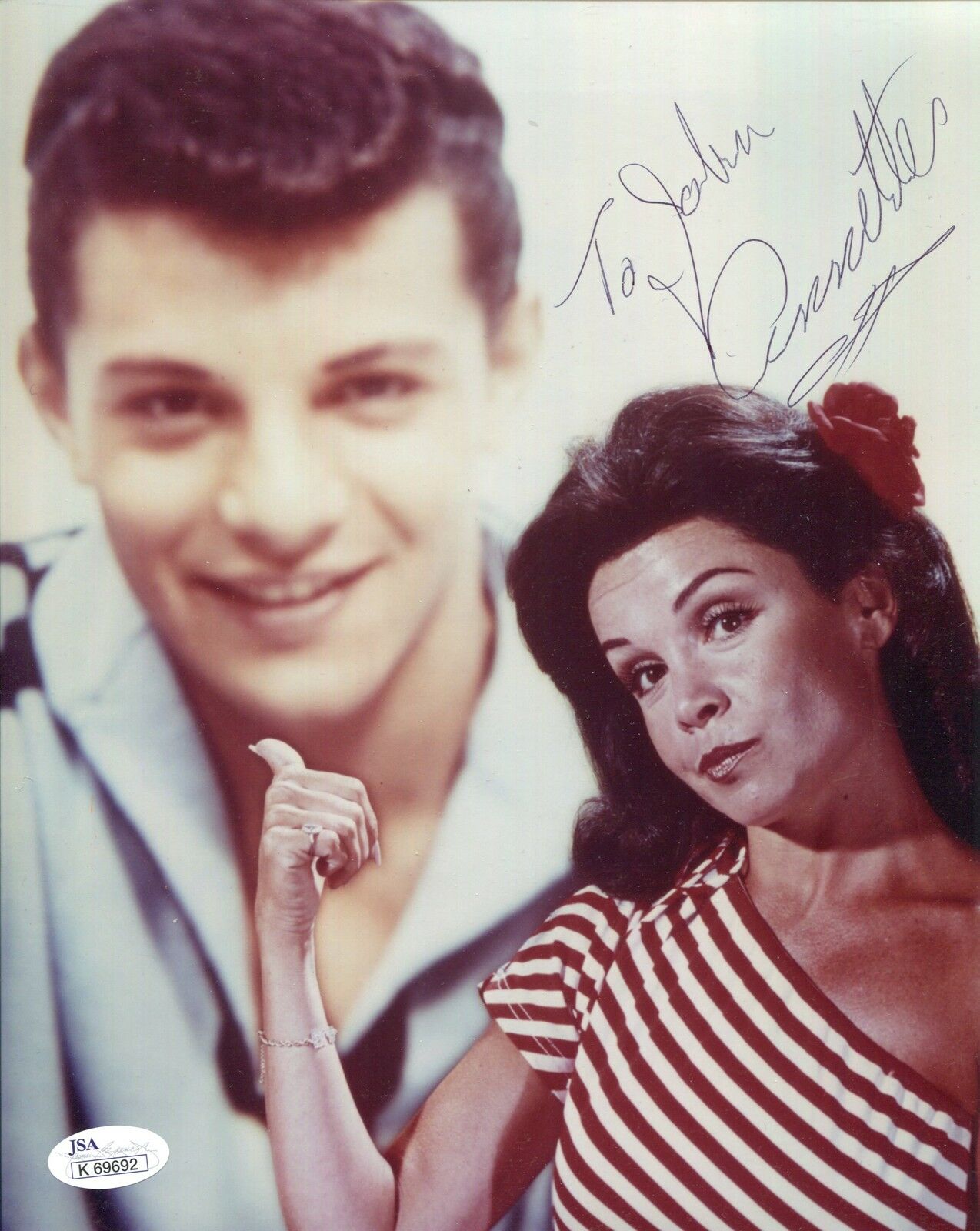ANNETTE FUNICELLO HAND SIGNED 8x10 PHOTO GORGEOUS POSE SIGNED TO JOHN ...