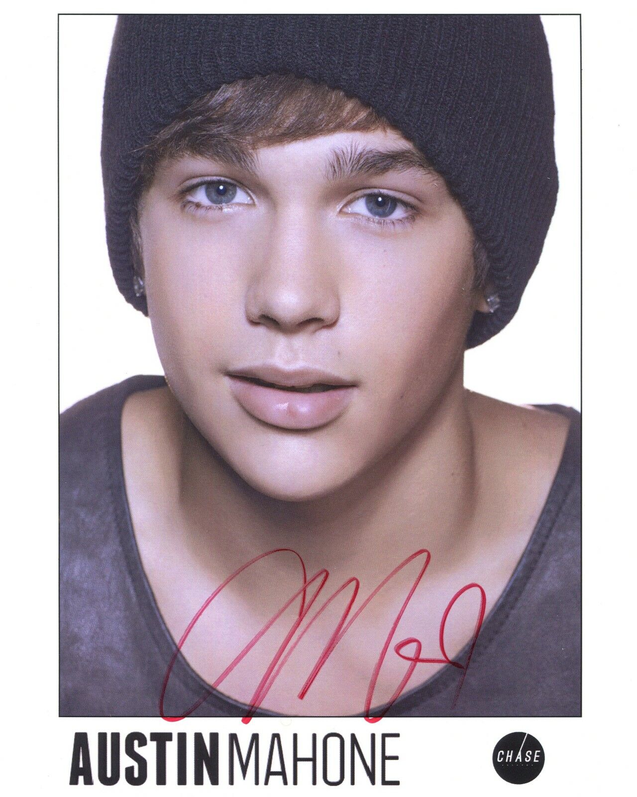 AUSTIN MAHONE HAND SIGNED 8x10 COLOR PHOTO+COA POPULAR YOUNG SINGER ...