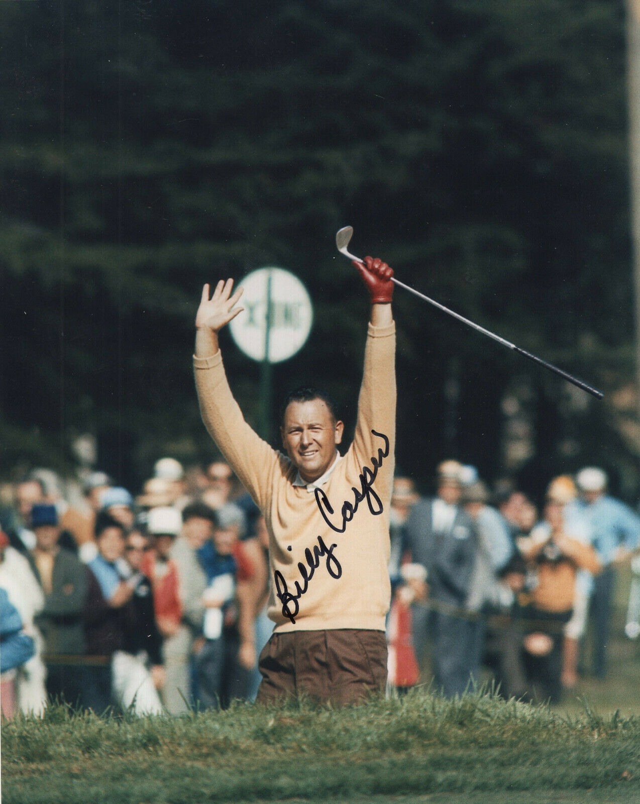 BILLY CASPER HAND SIGNED 8x10 COLOR PHOTO+COA AWESOME POSE HOF GOLF ...