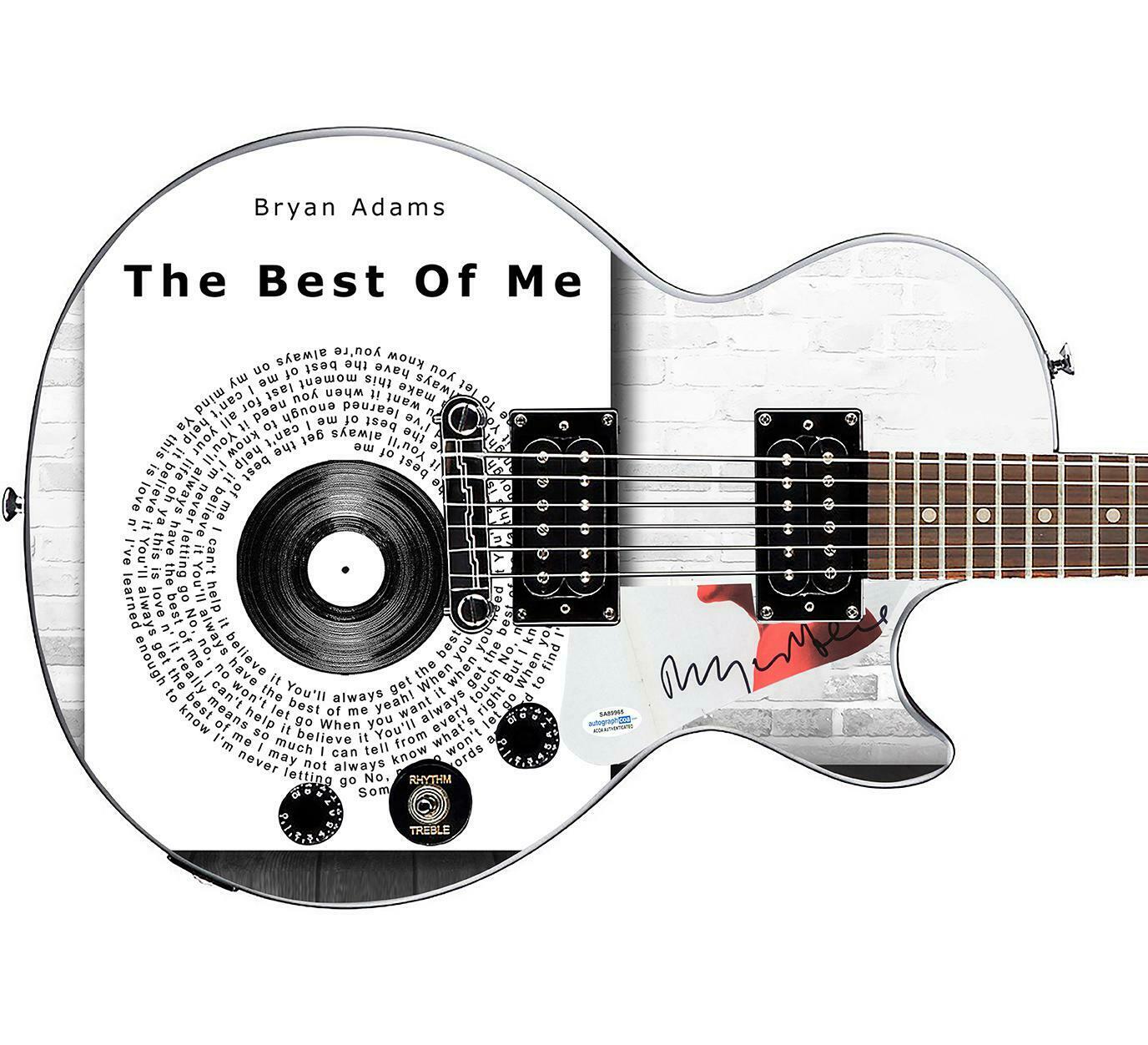 Bryan Adams Autographed Gibson Epiphone Les Paul Photo Graphics Guitar ...