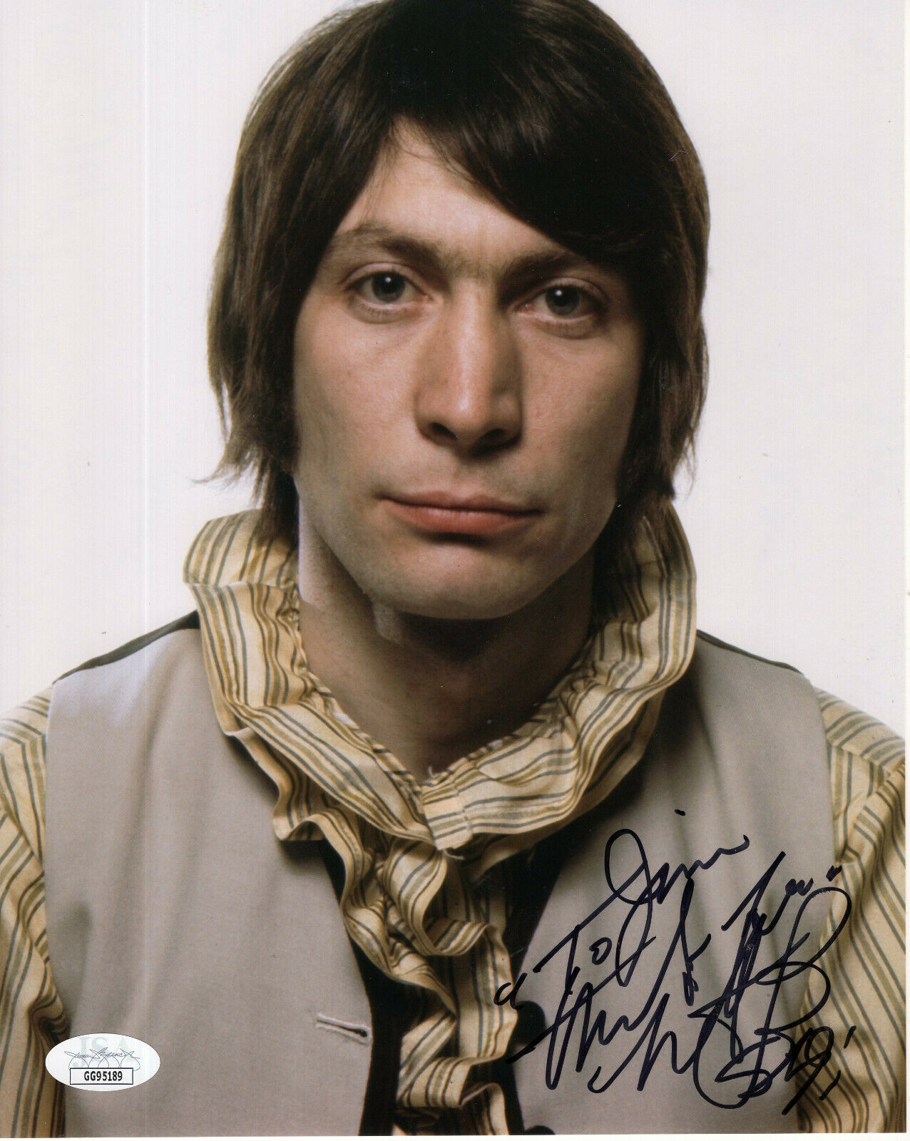 CHARLIE WATTS HAND SIGNED 8x10 COLOR PHOTO BEST POSE EVER TO JIM JSA ...