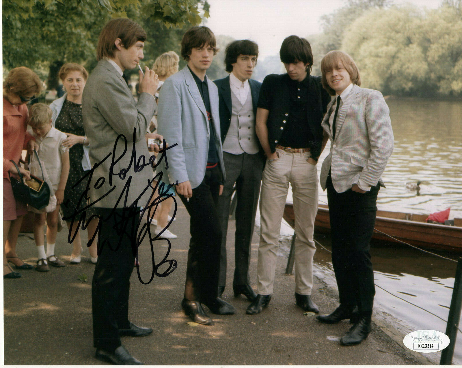 CHARLIE WATTS HAND SIGNED 8x10 PHOTO THE ROLLING STONES TO ROBERT JSA ...