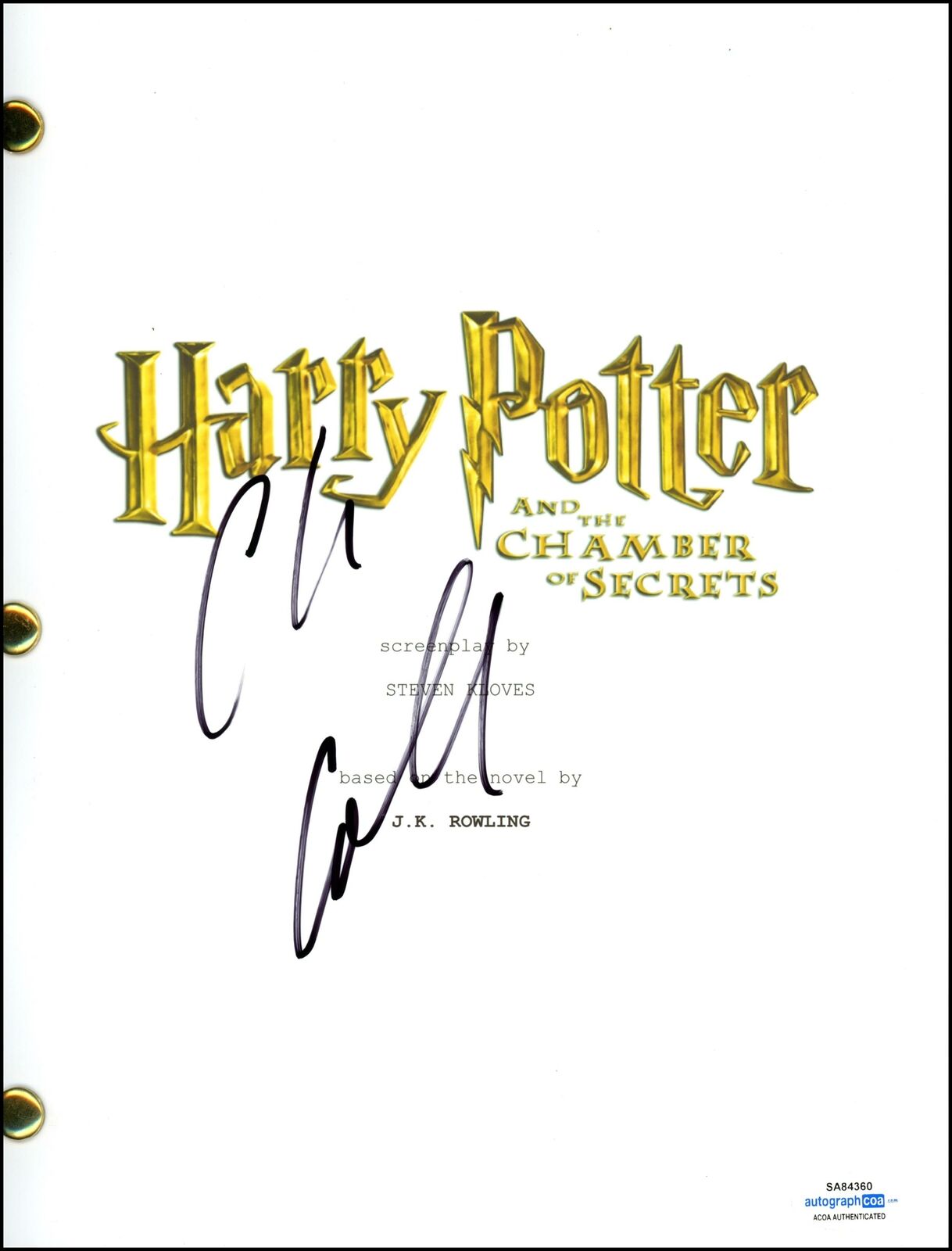 Chris Columbus "Harry Potter and the Chamber of Secrets" AUTOGRAPH ...