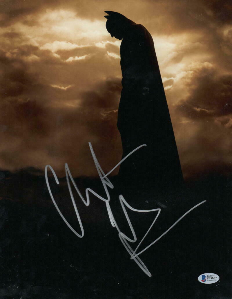 CHRISTIAN BALE SIGNED 11X14 PHOTO THE DARK KNIGHT BATMAN AUTOGRAPH ...