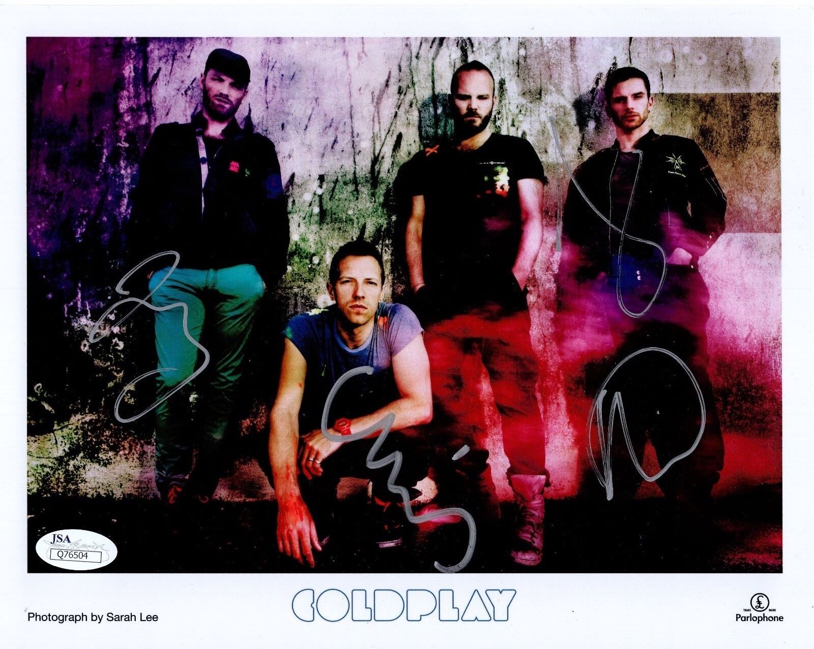 COLDPLAY HAND SIGNED 8x10 COLOR GROUP PHOTO CHRIS MARTIN RARE JSA ...