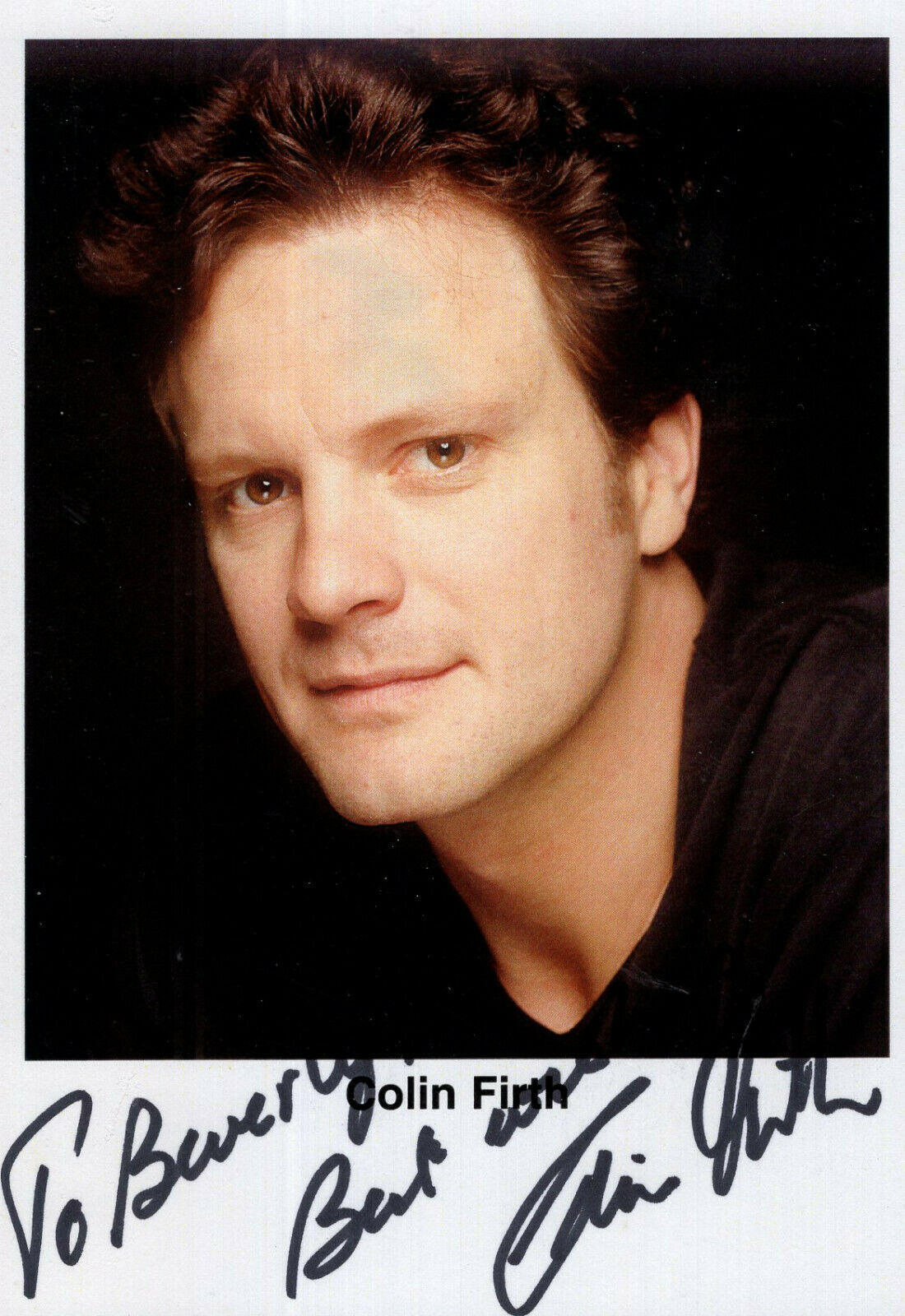 COLIN FIRTH HAND SIGNED 4x6 COLOR PHOTO+COA HANDSOME ACTOR MR DARCY ...