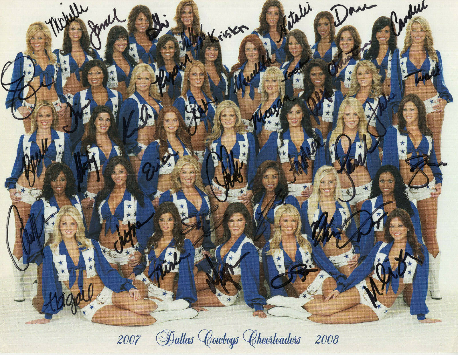 DALLAS COWBOYS CHEERLEADERS SIGNED 8x11 PHOTO+COA ABIGAIL KLEIN+MELISSA ...