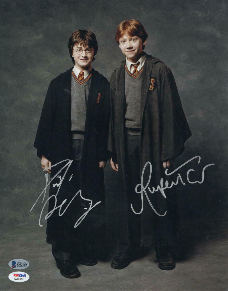 DANIEL RADCLIFFE RUPERT GRINT SIGNED 11X14 PHOTO HARRY POTTER AUTOGRAPH ...