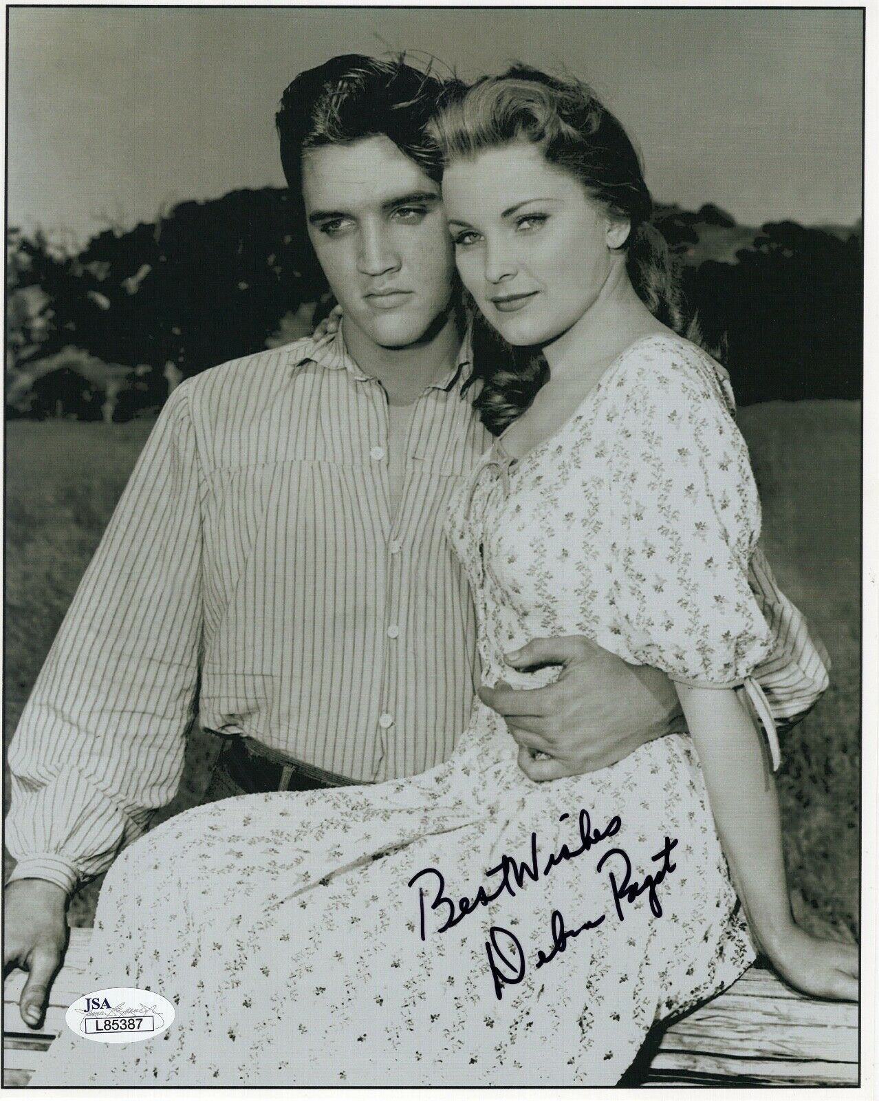 DEBRA PAGET HAND SIGNED 8x10 PHOTO LOVE ME TENDER WITH ELVIS PRESLEY ...