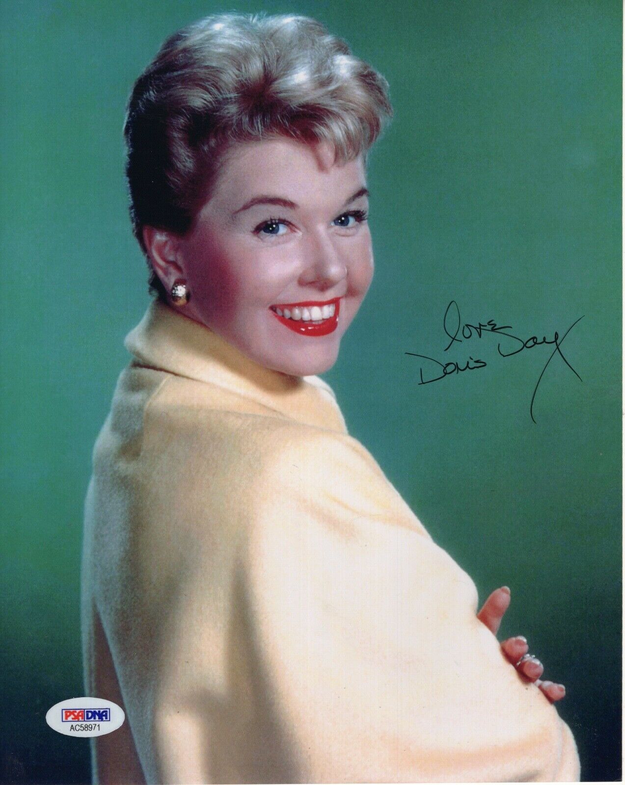 DORIS DAY HAND SIGNED 8x10 COLOR PHOTO BEAUTIFUL 1960'S POSE PSA ...