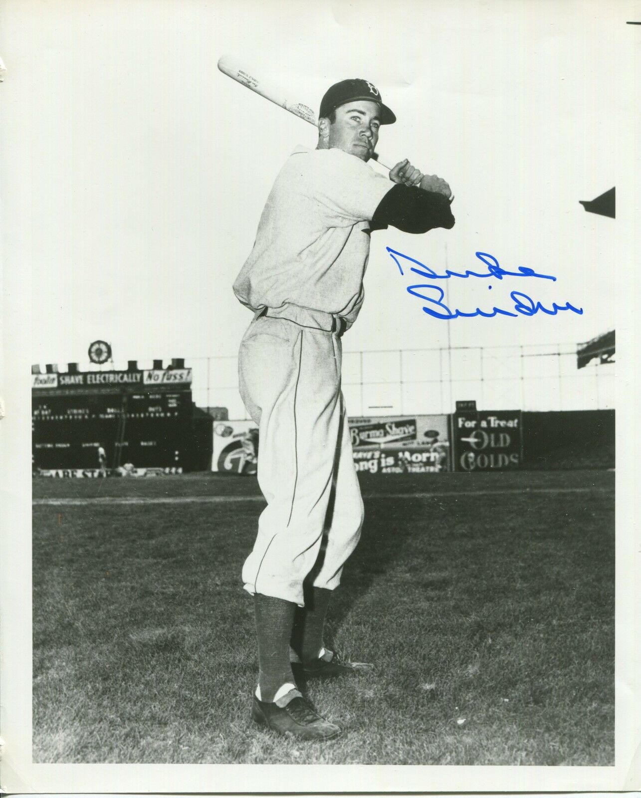 DUKE SNIDER HAND SIGNED 8x10 VINTAGE PHOTO+COA BROOKLYN DODGERS ...