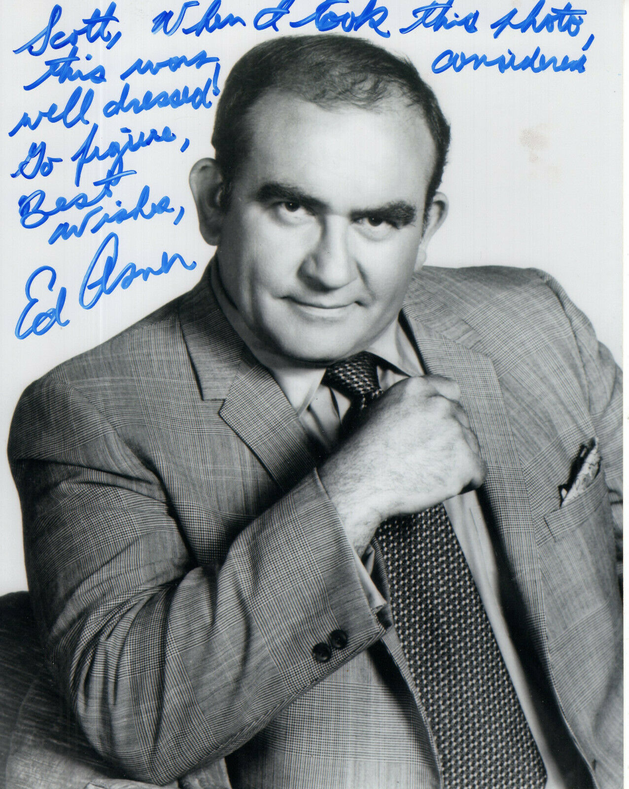 ED ASNER HAND SIGNED 8x10 PHOTO+COA GREAT POSE AND INSCRIPTION TO SCOTT ...