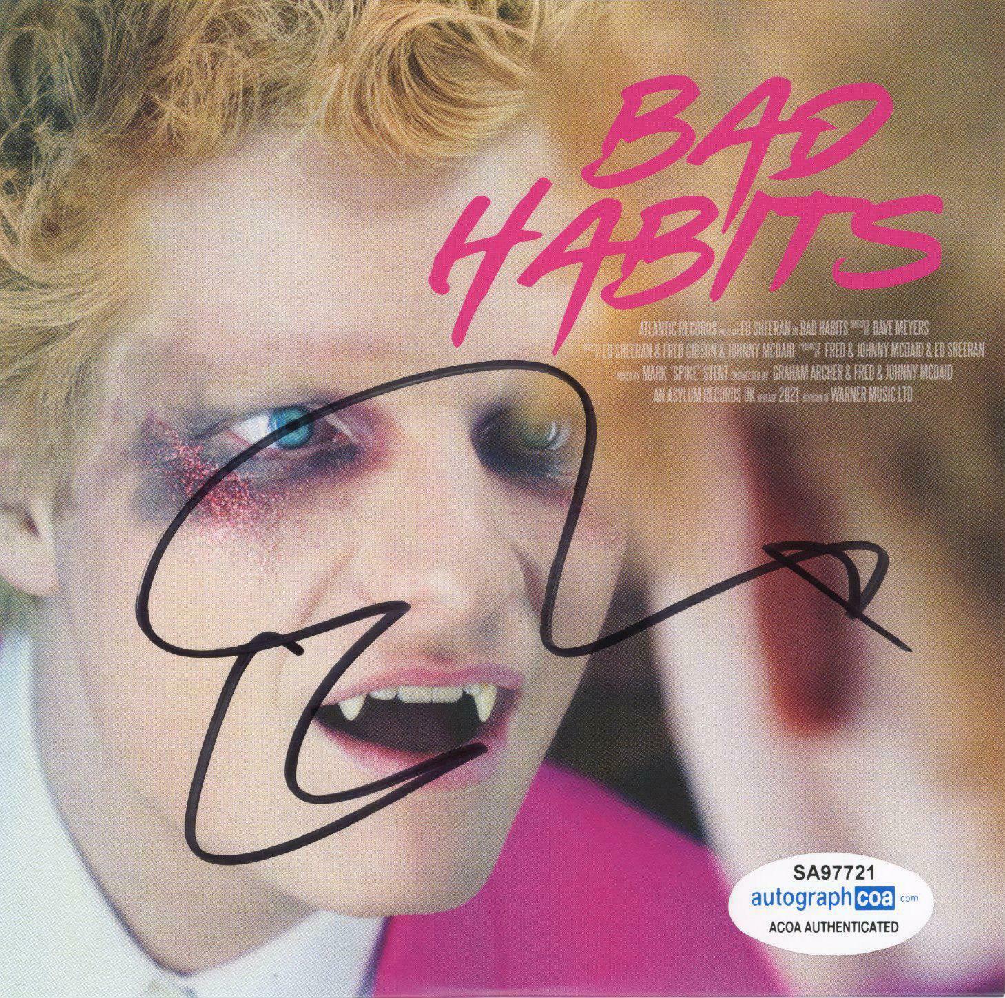 Ed Sheeran "Bad Habits" AUTOGRAPH Signed Limited Edition CD E ACOA ...