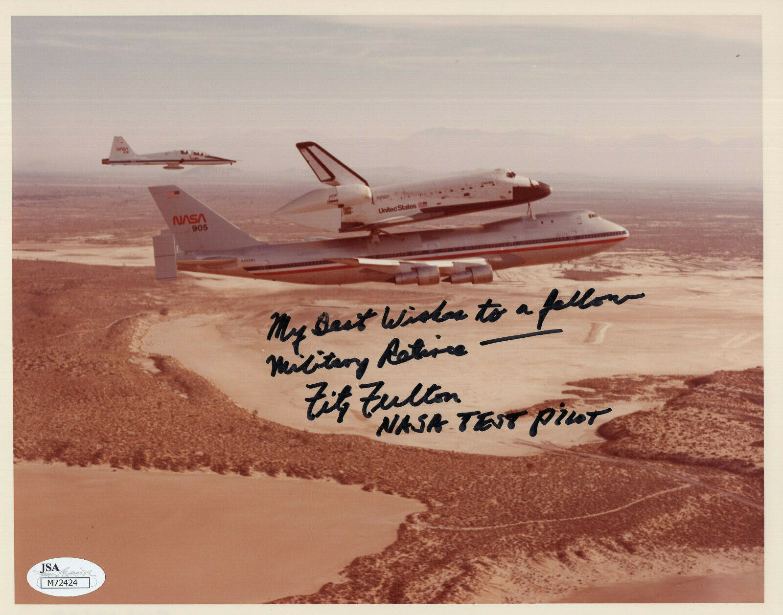 FITZ FULTON HAND SIGNED 8x10 COLOR PHOTO LEGENDARY NASA TEST PILOT JSA ...