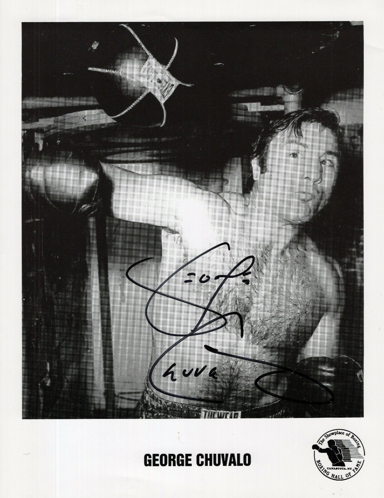 GEORGE CHUVALO HAND SIGNED 8x11 PHOTO+COA AWESOME POSE BOXING HOF ...