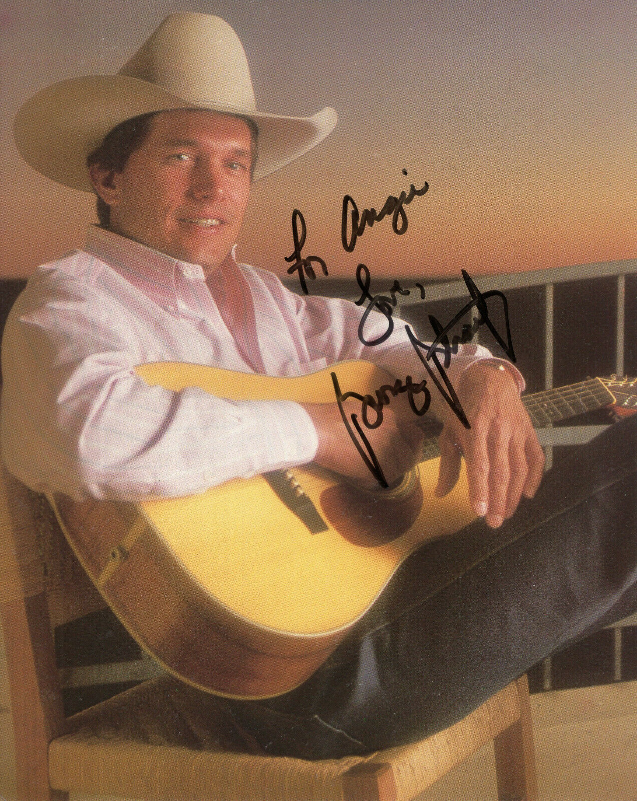 GEORGE STRAIT HAND SIGNED 8x10 COLOR PHOTO+COA HANDSOME SINGER TO ANGIE ...