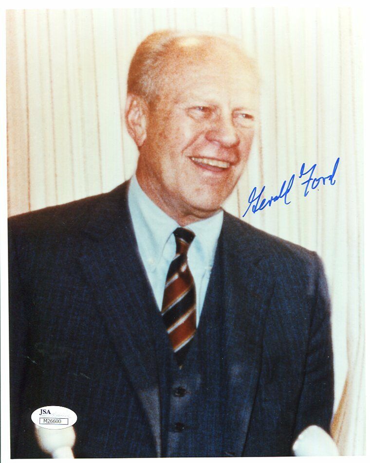 GERALD FORD HAND SIGNED 8x10 COLOR PHOTO FORMER US PRESIDENT JSA ...