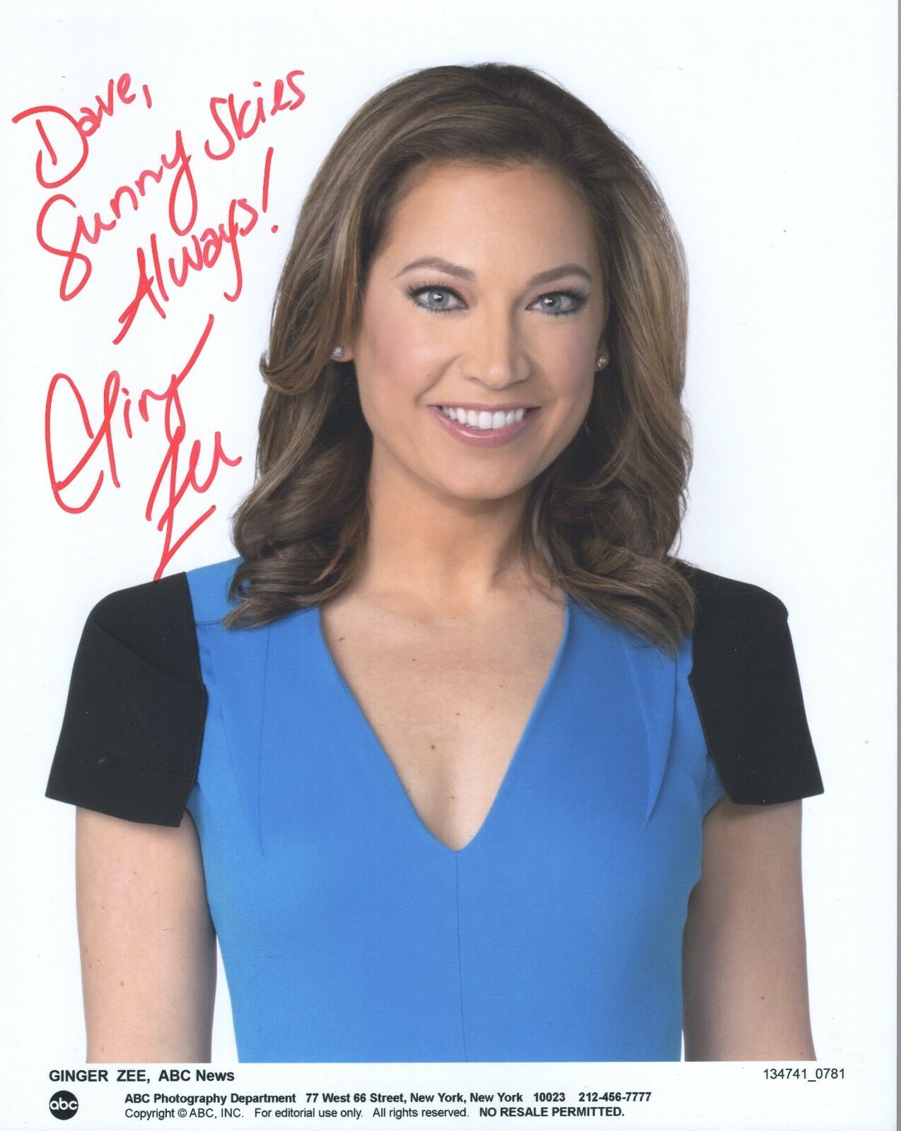 GINGER ZEE HAND SIGNED 8x10 COLOR PHOTO+COA GORGEOUS POSE TO DAVE ...