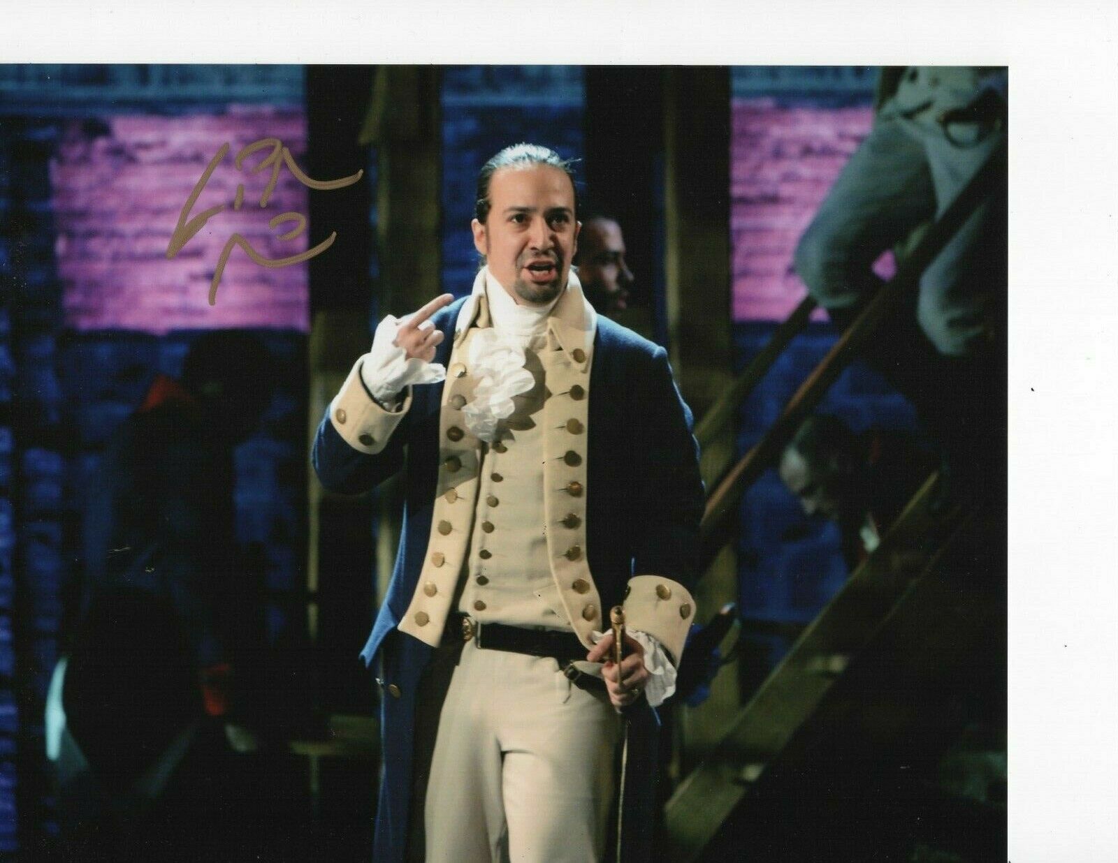 HAMILTON LIN MANUEL MIRANDA SIGNED ON STAGE 8X10 | Autographia