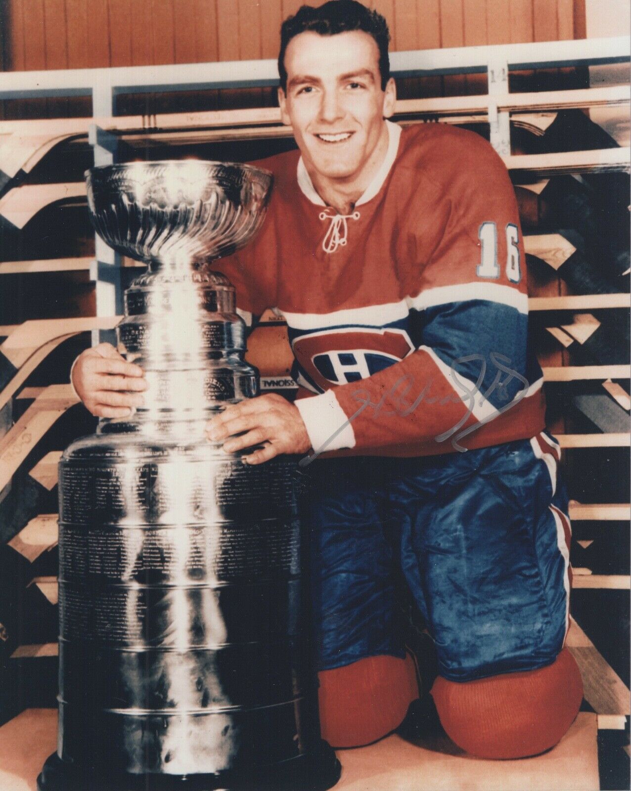 HENRI RICHARD HAND SIGNED 8x10 COLOR PHOTO+COA MONTREAL CANADIENS ...
