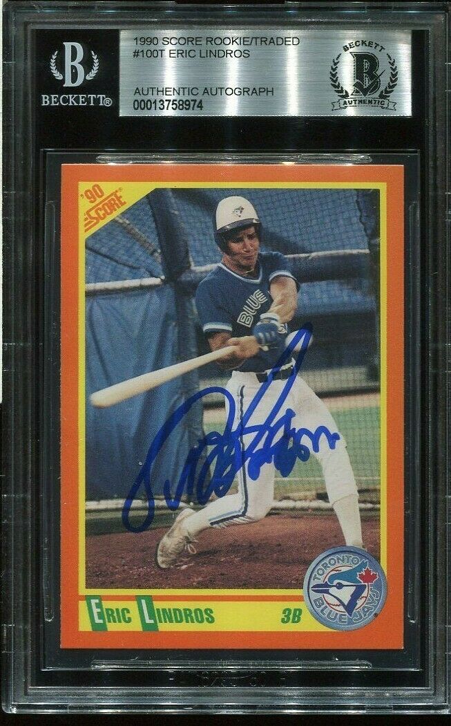 HOF ERIC LINDROS signed autographed 1990 SCORE BASEBALL ROOKIE CARD ...