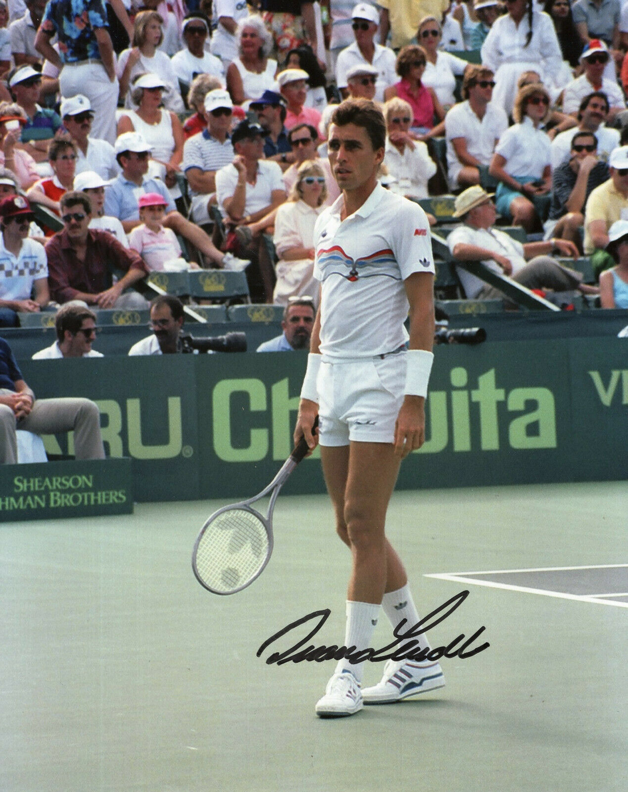 IVAN LENDL HAND SIGNED 8x10 COLOR PHOTO+COA GREAT POSE TENNIS LEGEND ...