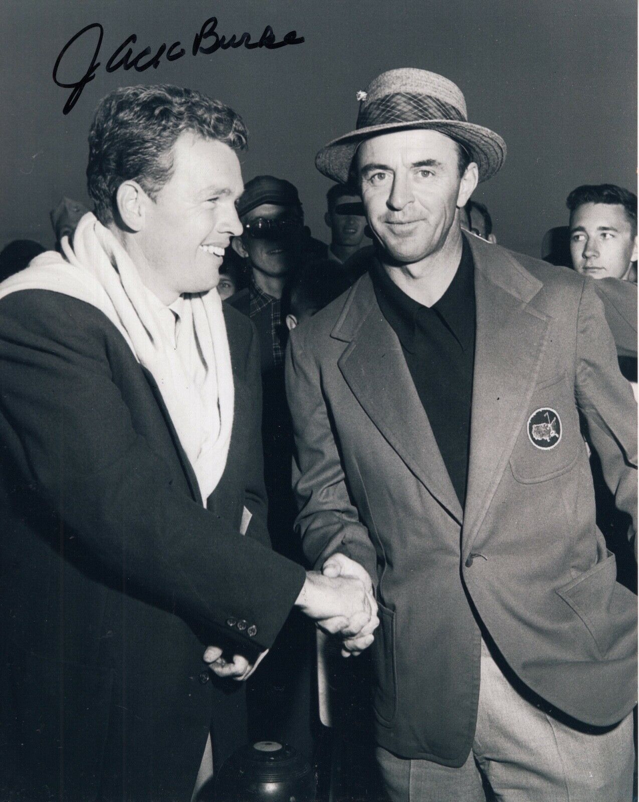 JACK BURKE HAND SIGNED 8x10 PHOTO+COA GREAT POSE WITH A GOLF LEGEND ...
