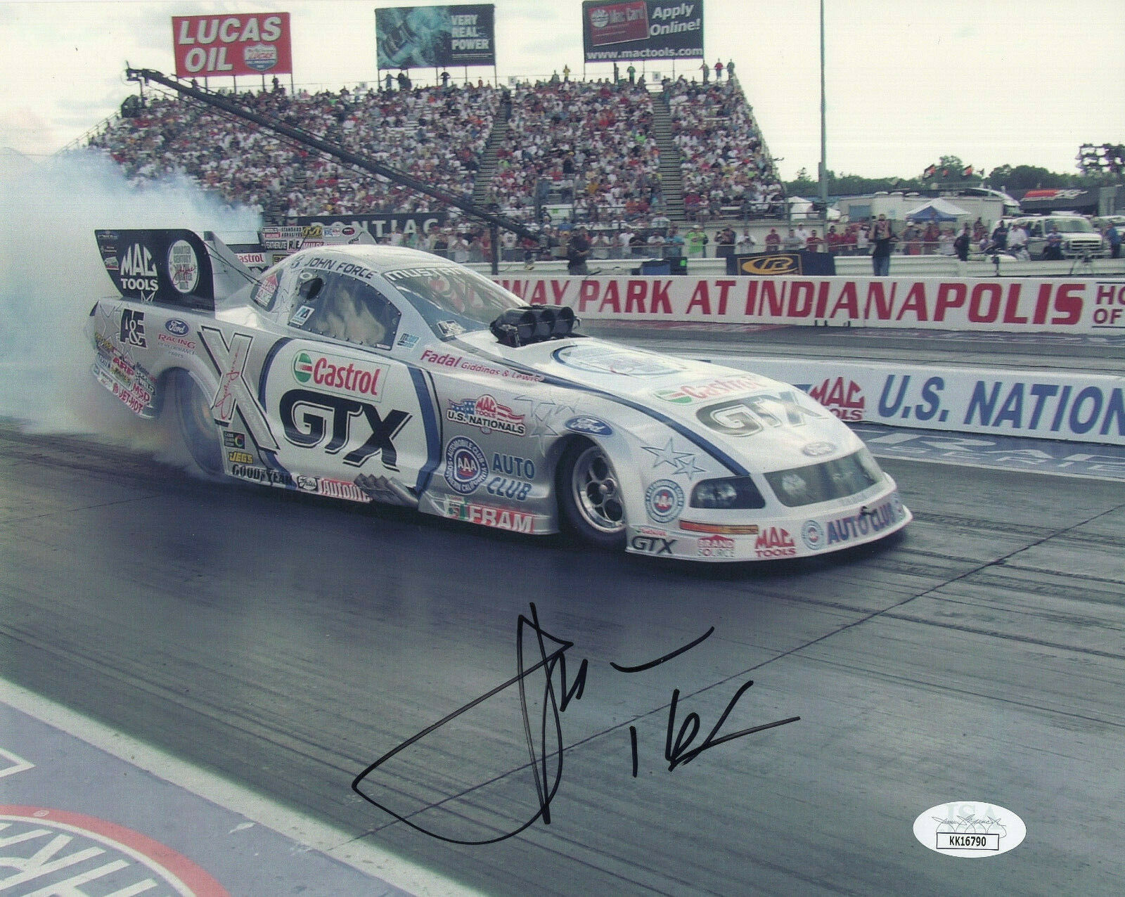 JOHN FORCE HAND SIGNED 8x10 COLOR PHOTO NHRA RACNG LEGEND JSA | Autographia