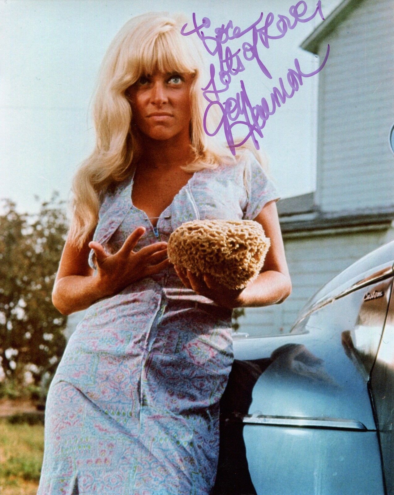 JOY HARMON HAND SIGNED 8x10 PHOTO+COA SEXY COOL HAND LUKE CAR WASH TO ...