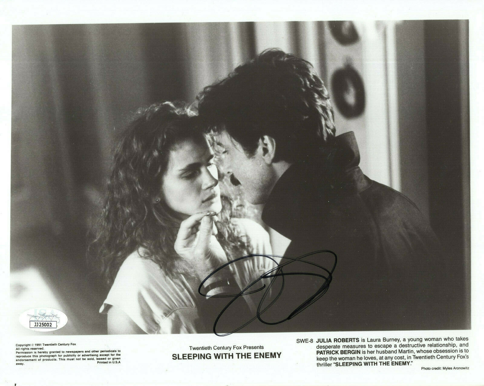 JULIA ROBERTS HAND SIGNED 8x10 PHOTO+JSA AWESOME+RARE SLEEPING WITH ...