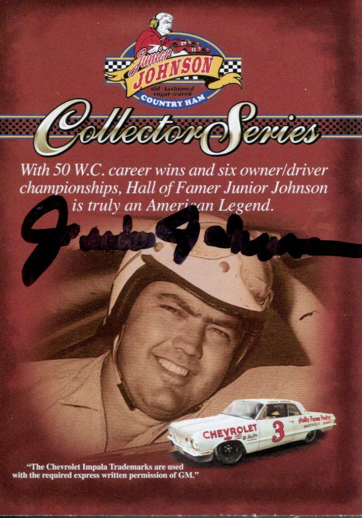 JUNIOR JOHNSON HAND SIGNED 4x5 COLOR PHOTO+COA NASCAR LEGEND | Autographia