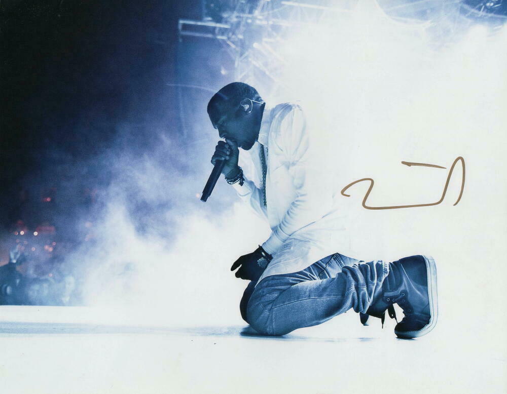 KANYE WEST SIGNED AUTOGRAPH 11X14 PHOTO - COLLEGE DROPOUT GRADUATION ...