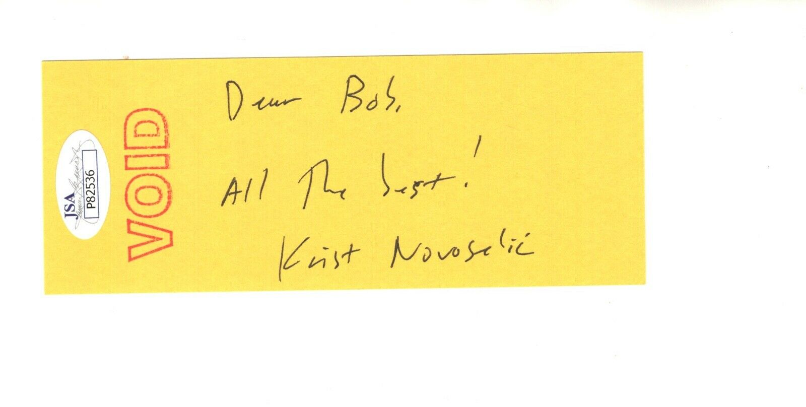 KRIST NOVOSELIC HAND SIGNED 2x5 RAFFLE TICKET NIRVANA BASSIST TO BOB ...