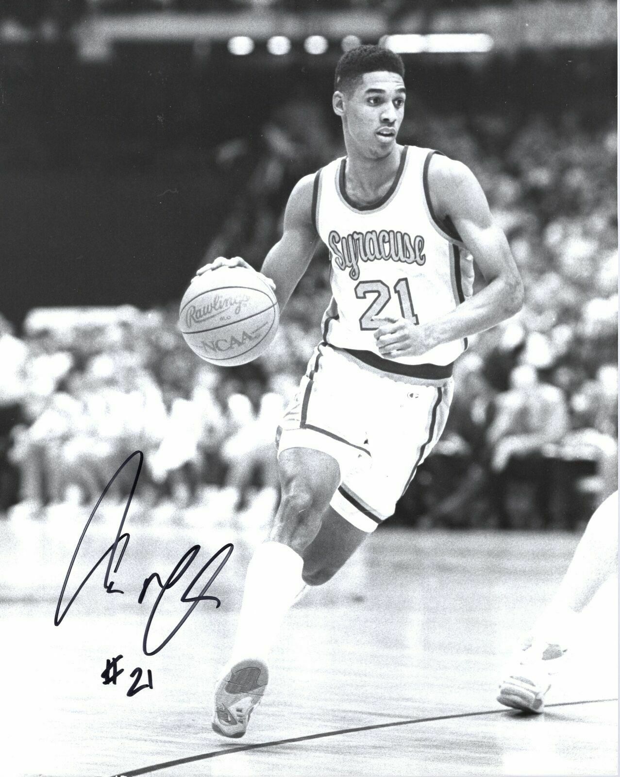 LAWRENCE MOTEN HAND SIGNED 8x10 VINTAGE PHOTO+COA SYRACUSE LEGEND YOUNG ...