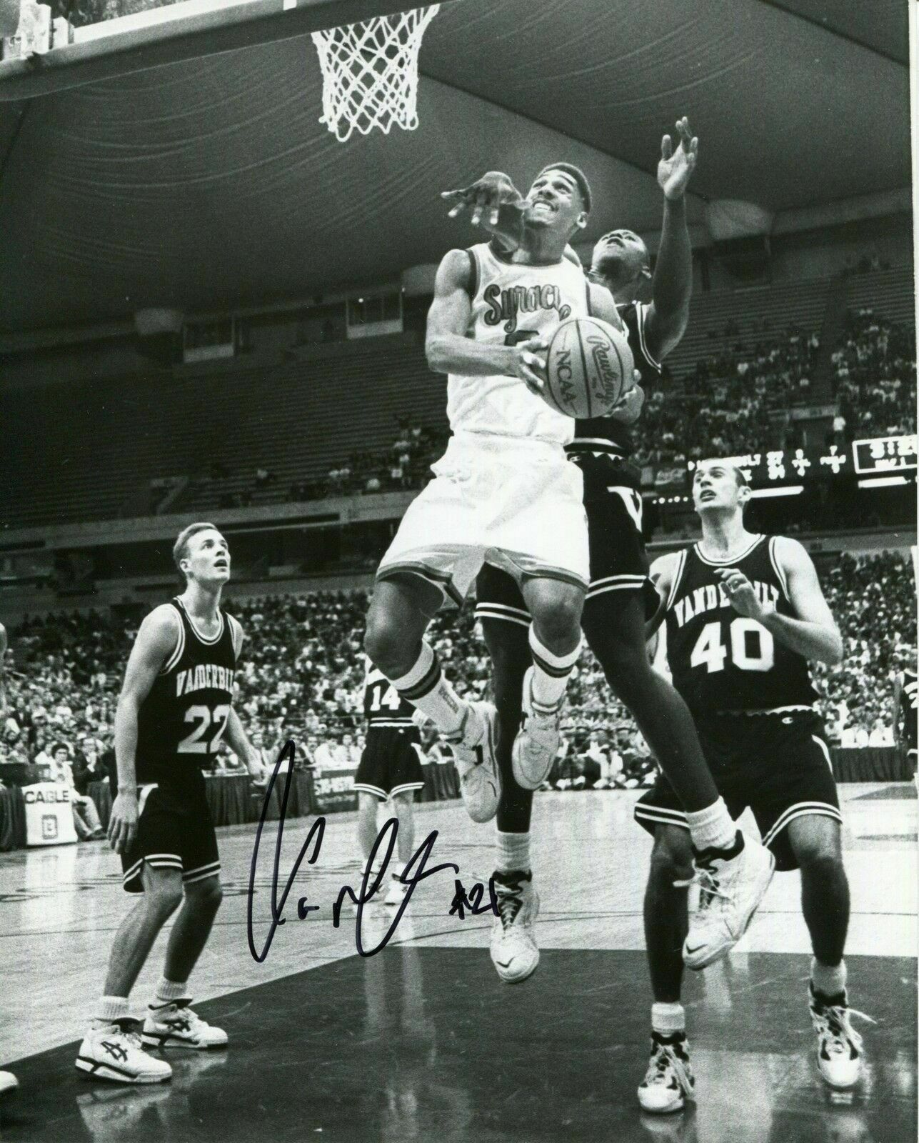 LAWRENCE MOTEN HAND SIGNED 8x10 VINTAGE PHOTO+COA SYRACUSE ORANGE ...