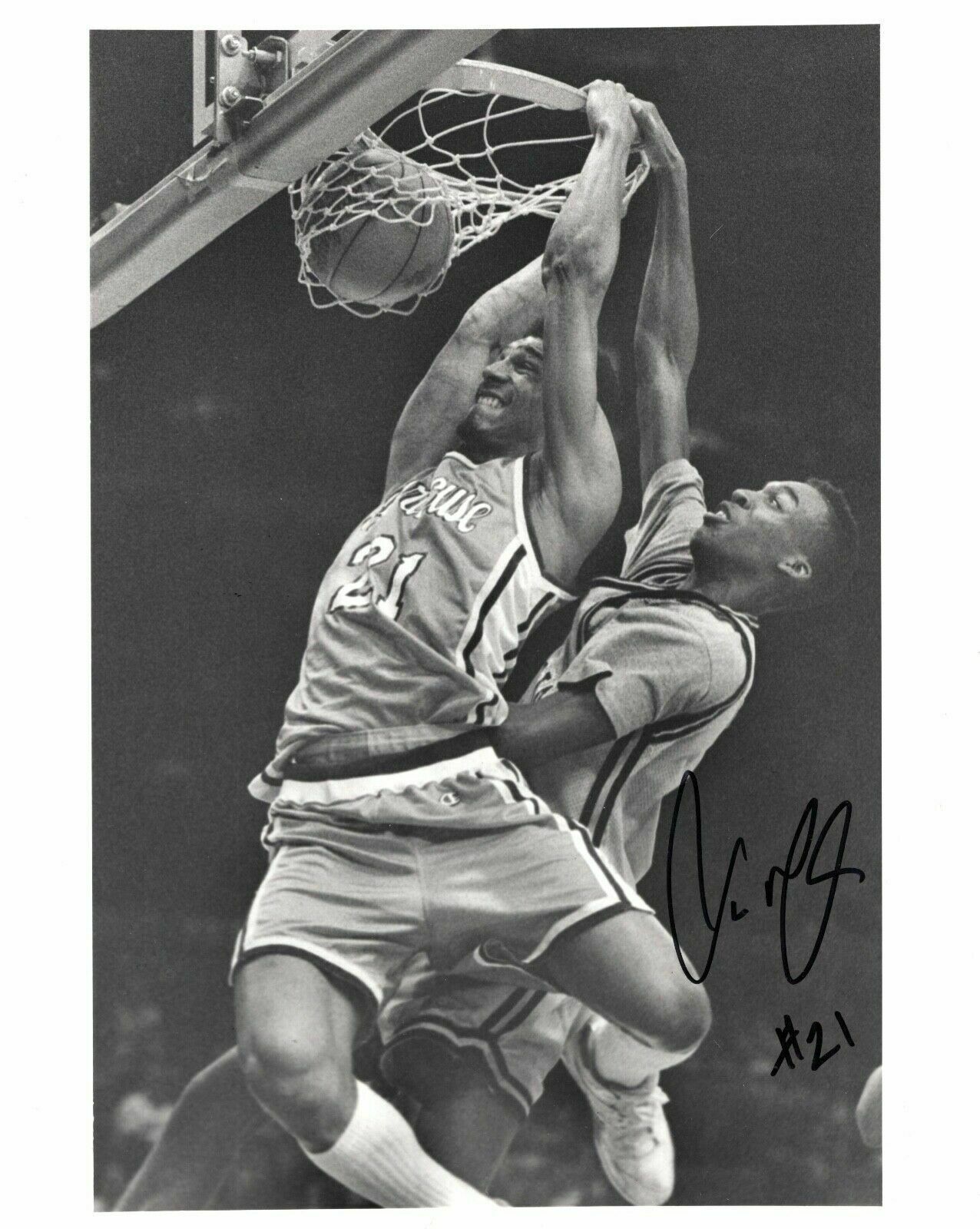 LAWRENCE MOTEN HAND SIGNED 8x10 VINTAGE PHOTO FROM 1991 DUNK VS MUTUMBO ...