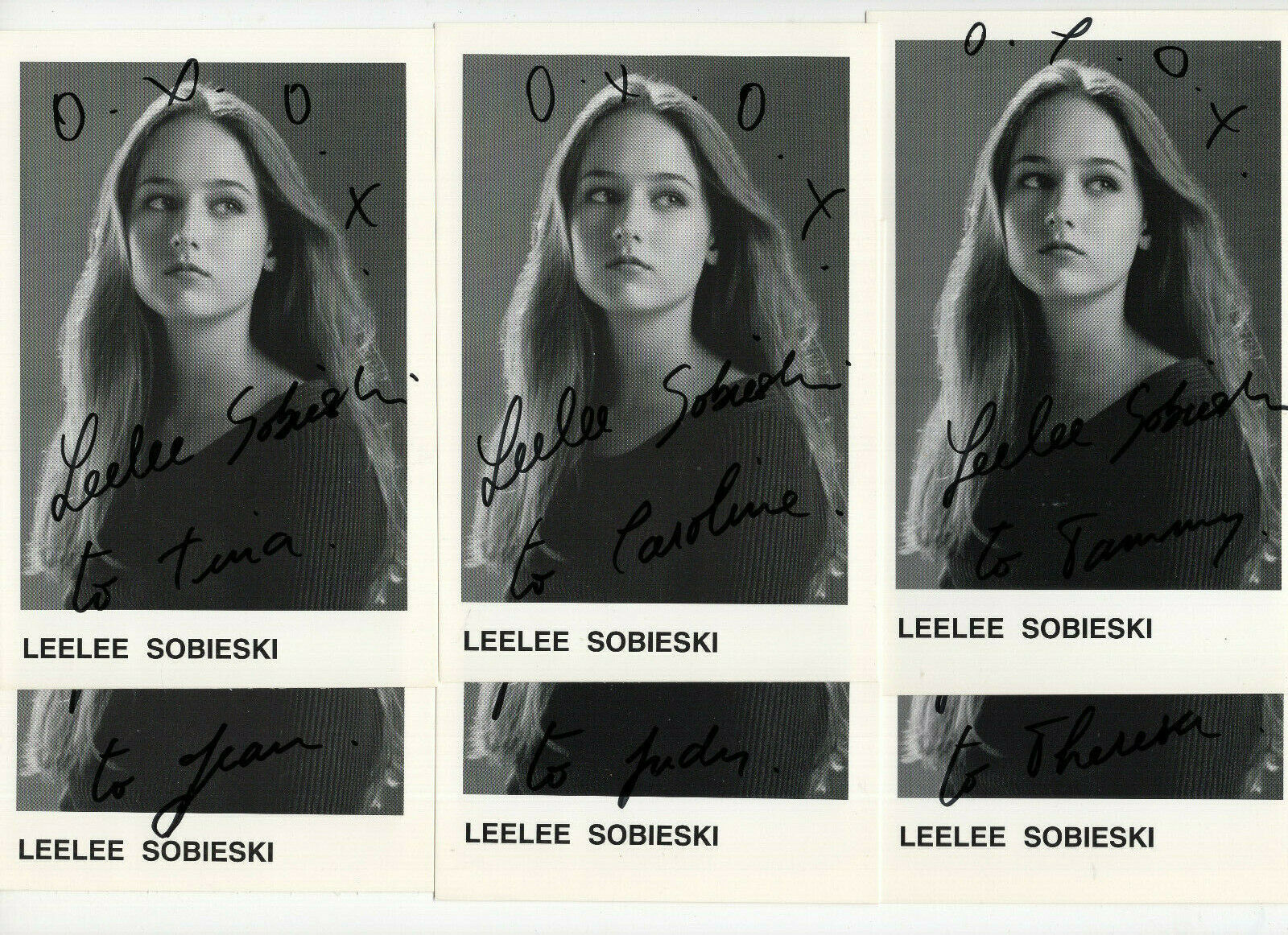 LEE LEE SOBIESKI LOT OF 6 HAND SIGNED 4x6 PHOTOS+COA GORGEOUS ACTRESS ...