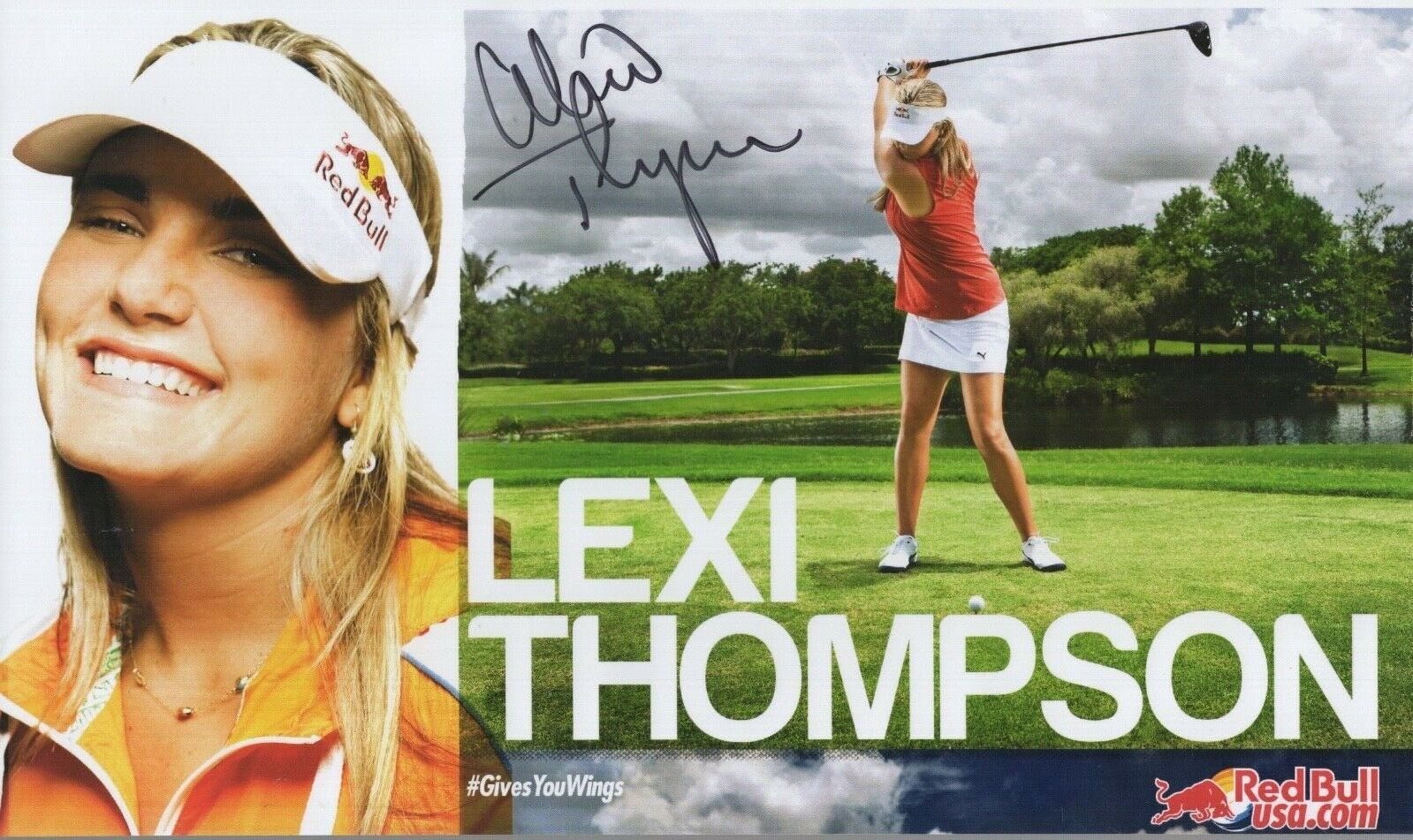 LEXI THOMPSON HAND SIGNED 6x11 COLOR PHOTO+COA GORGEOUS GOLFER ...