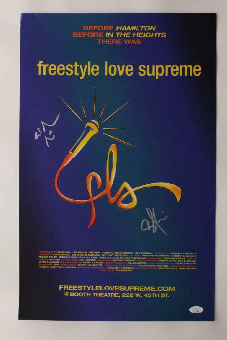 LIN MANUEL MIRANDA +1 AUTOGRAPH FREESTYLE LOVE SUPREME WINDOW CARD ...