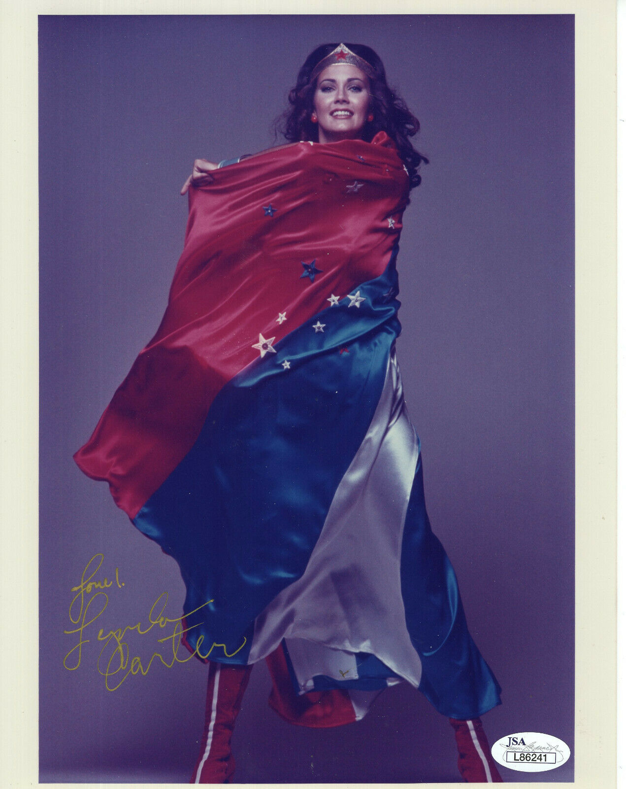 LYNDA CARTER HAND SIGNED 8x10 COLOR PHOTO GREAT POSE WONDER WOMAN JSA ...