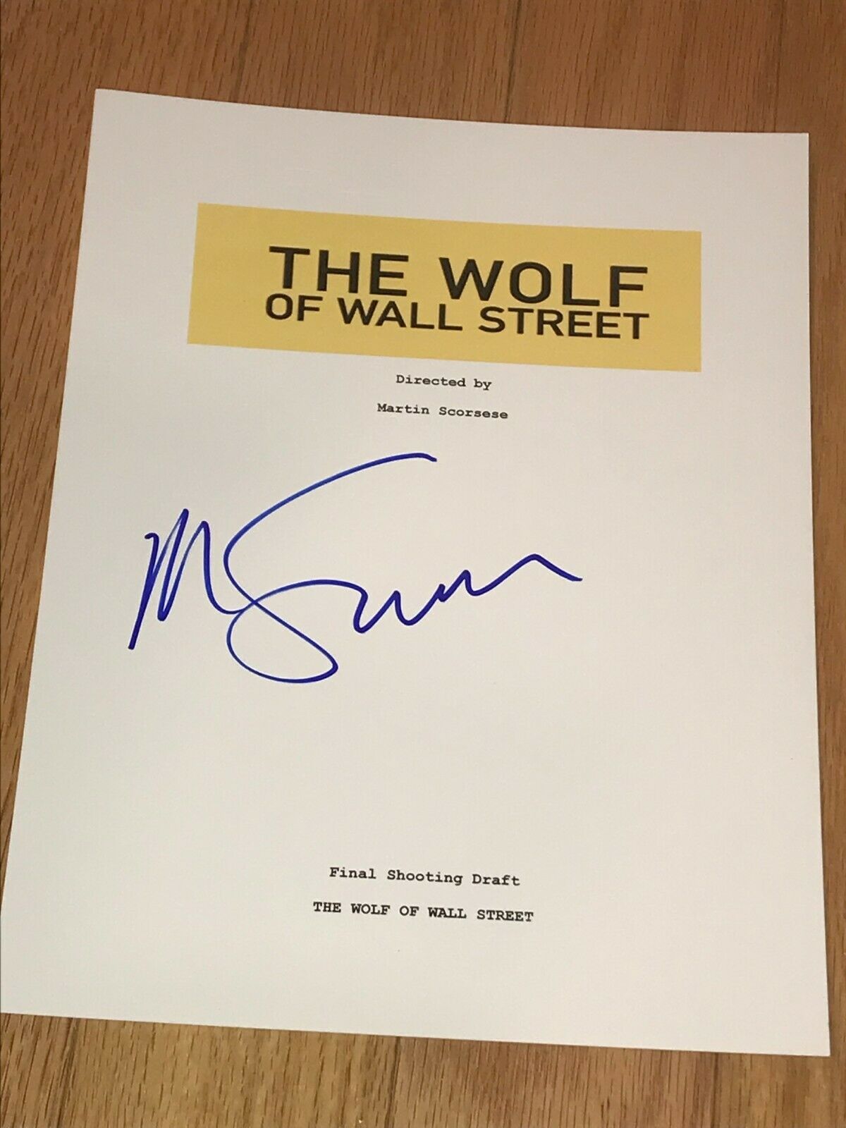 MARTIN SCORSESE SIGNED AUTOGRAPH SCRIPT WOLF OF WALL STREET MOVIE BAS ...