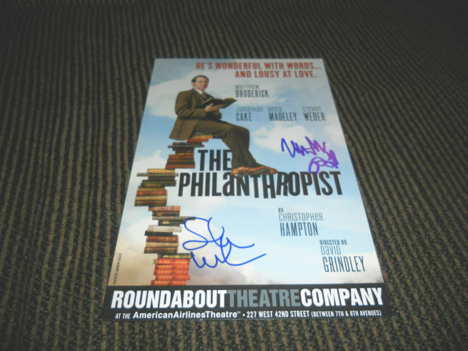 Matthew Broderick Steven Weber Signed 6x9 Philanthropist Play Card PSA ...