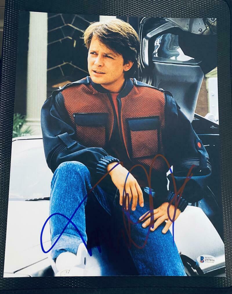 MICHAEL J. FOX SIGNED AUTOGRAPH BACK TO THE FUTURE 11x14 ICONIC PHOTO ...