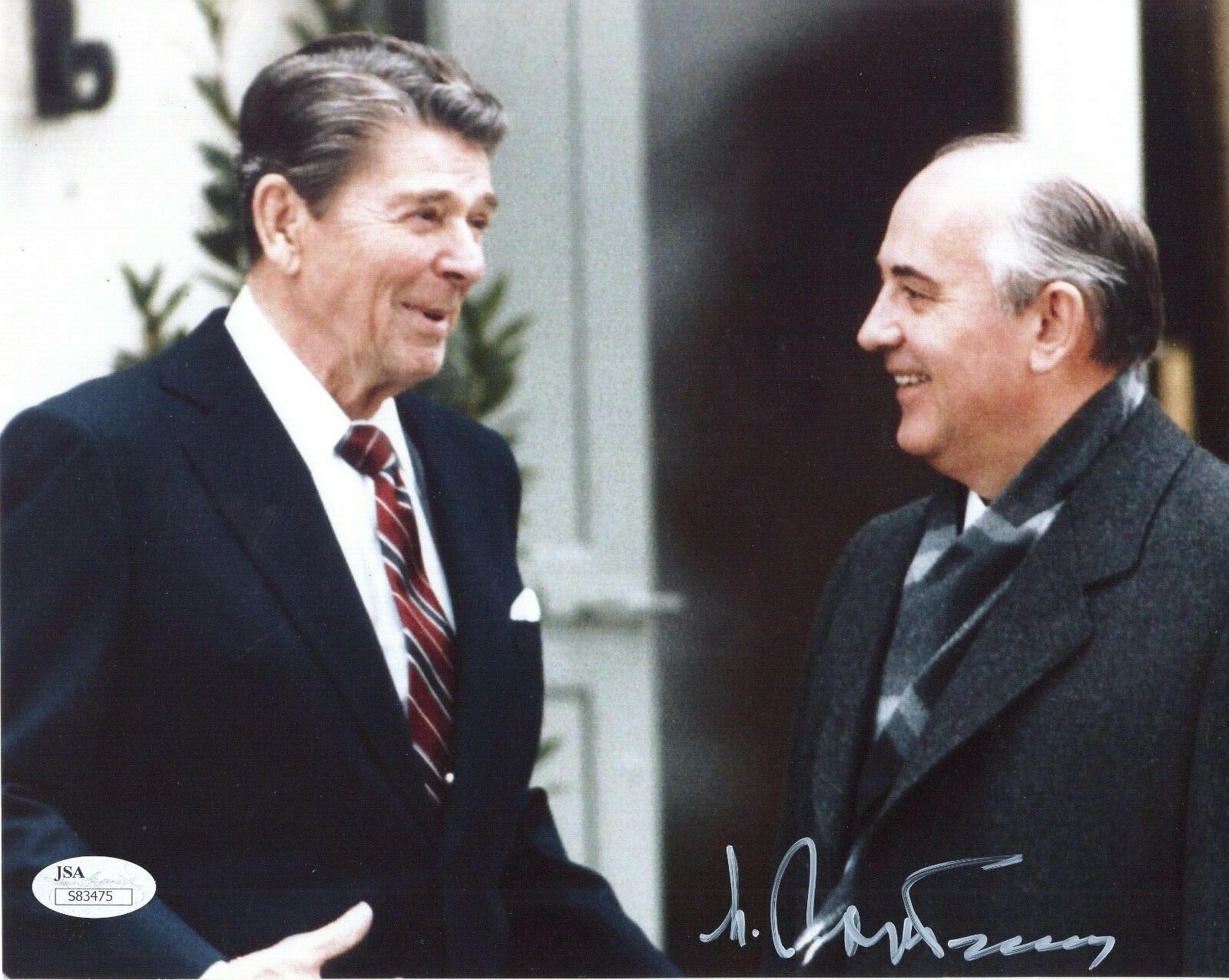 MIKHAIL GORBACHEV HAND SIGNED 8x10 COLOR PHOTO WITH RONALD REAGAN JSA ...